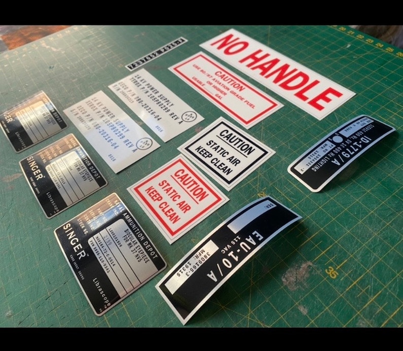 Slime Blower Ghostbusters Labels Decals Vinyl Brushed Silver Foil ...