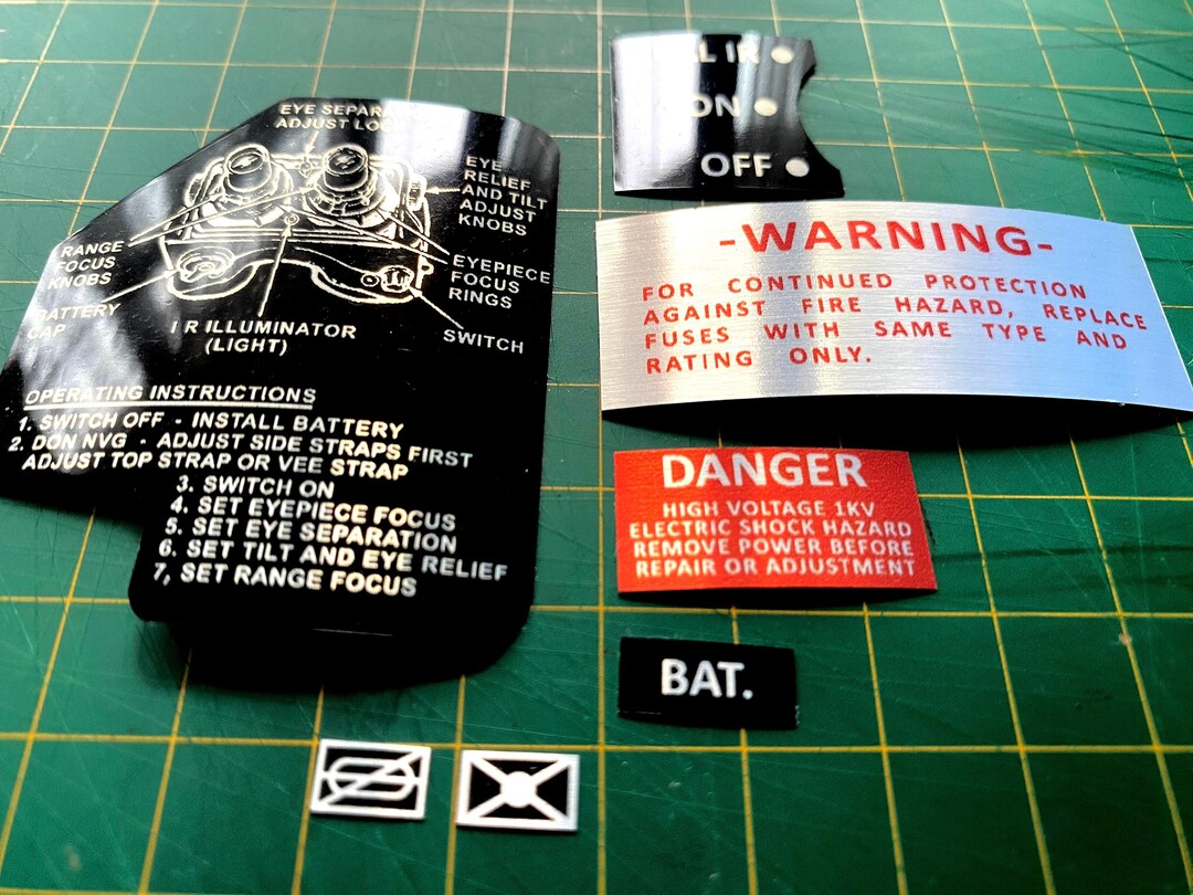 Ecto Goggles Labels Ghostbusters Set of Brushed Metal Silver Metallic ...