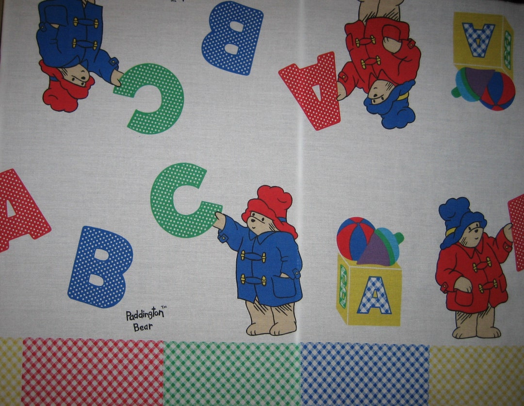 Paddington Bear Alphabet Fabric With Bright ABC Letters ( 20 X 80 ...