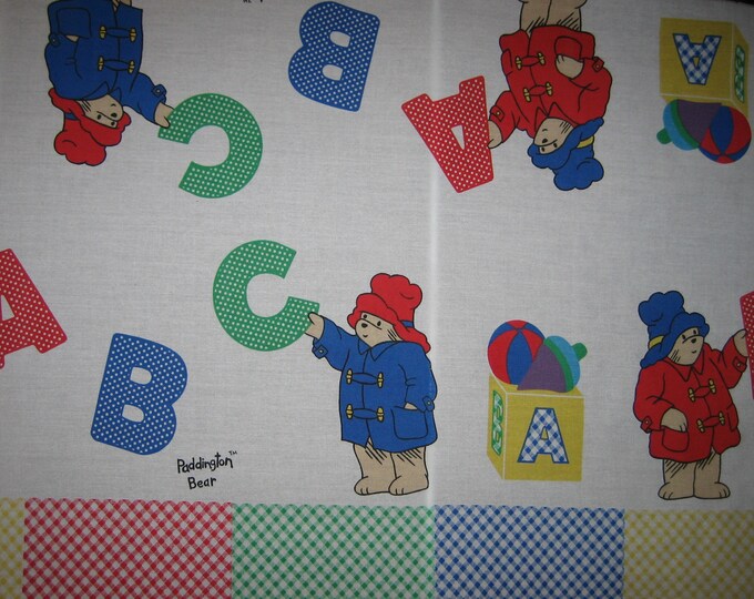 Paddington Bear Alphabet Fabric With Bright ABC Letters ( 20 X 80 ...
