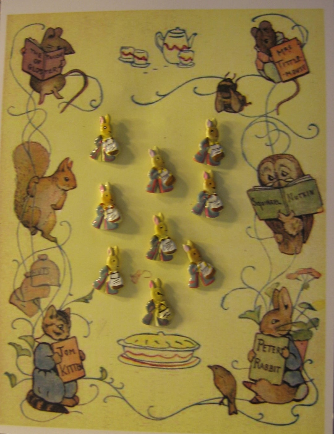 Beatrix Potter Blue Coat Bunny Postman With Post Bag, Set of 9 ( JHB 10 ...