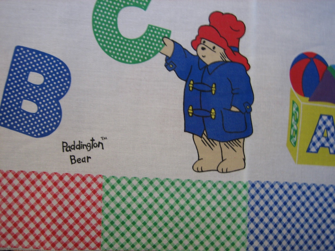 Paddington Bear Alphabet Fabric With Bright ABC Letters 20 X - Etsy
