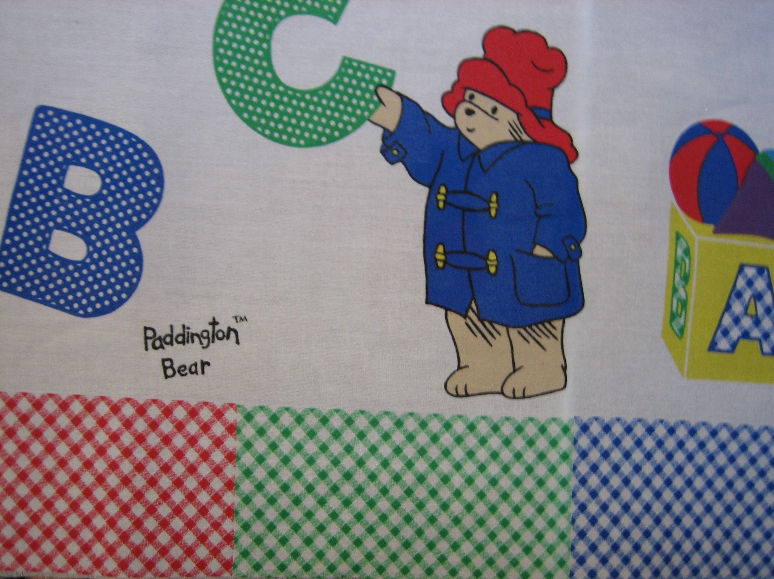Visual Arts Craft Supplies & Tools Fabric Paddington Bear on white ...