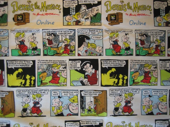 Dennis the Menace Cartoon Comic Fabric 2005 Hank Ketcham - Etsy