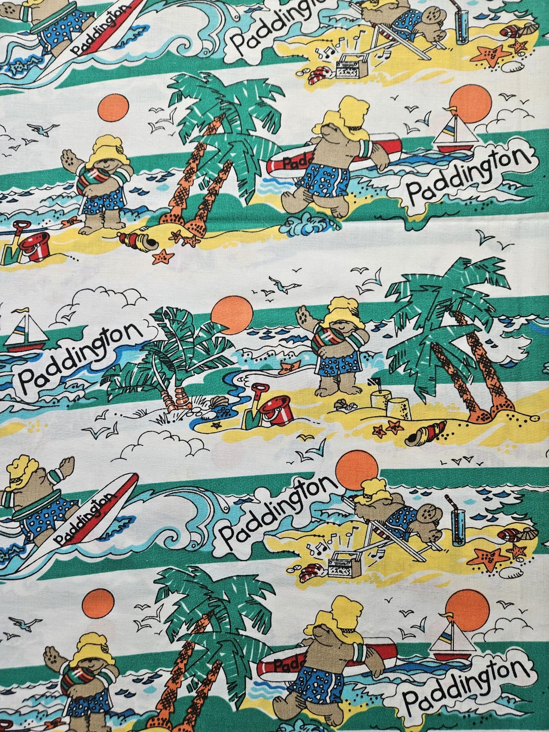 Paddington Bear at the Beach , Unbranded, 1980s ( 19 X 58 Inches ) - Etsy