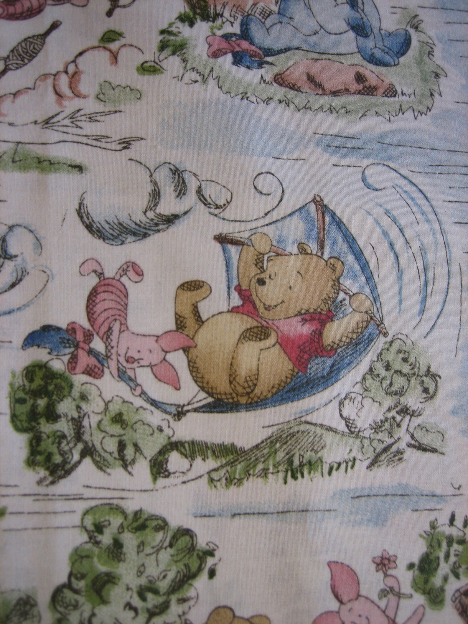 Pooh Bear A Day in the Park, Full Color Toile Fabric CP9903 ( Springs ...