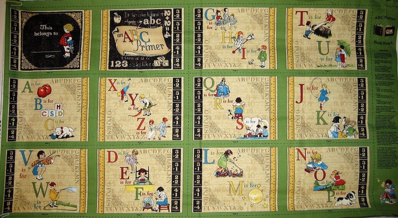 ABC Primer Book Panel Fabric Wilmington Prints Graphic 45 - Etsy