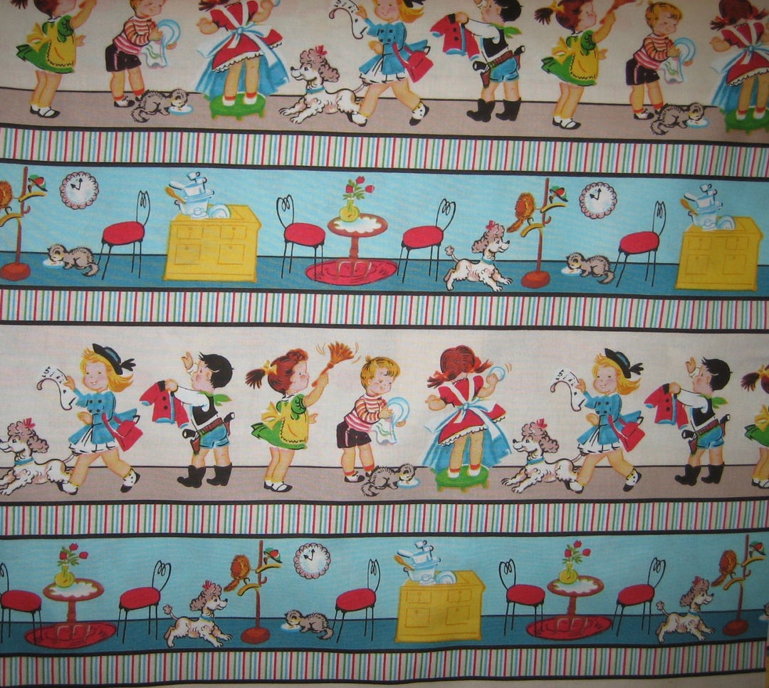 Little Helpers Border Stripe Quilting Treasures VIP Exclusive ( 18 X 44 ...