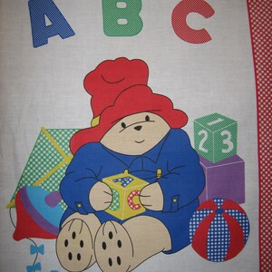 Paddington Bear Alphabet Fabric Panel With Bright ABC Letters ( 35 " X ...
