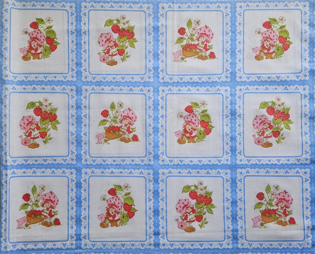 Vintage Strawberry Shortcake Fabric, Spring Mills, Inc. by American ...