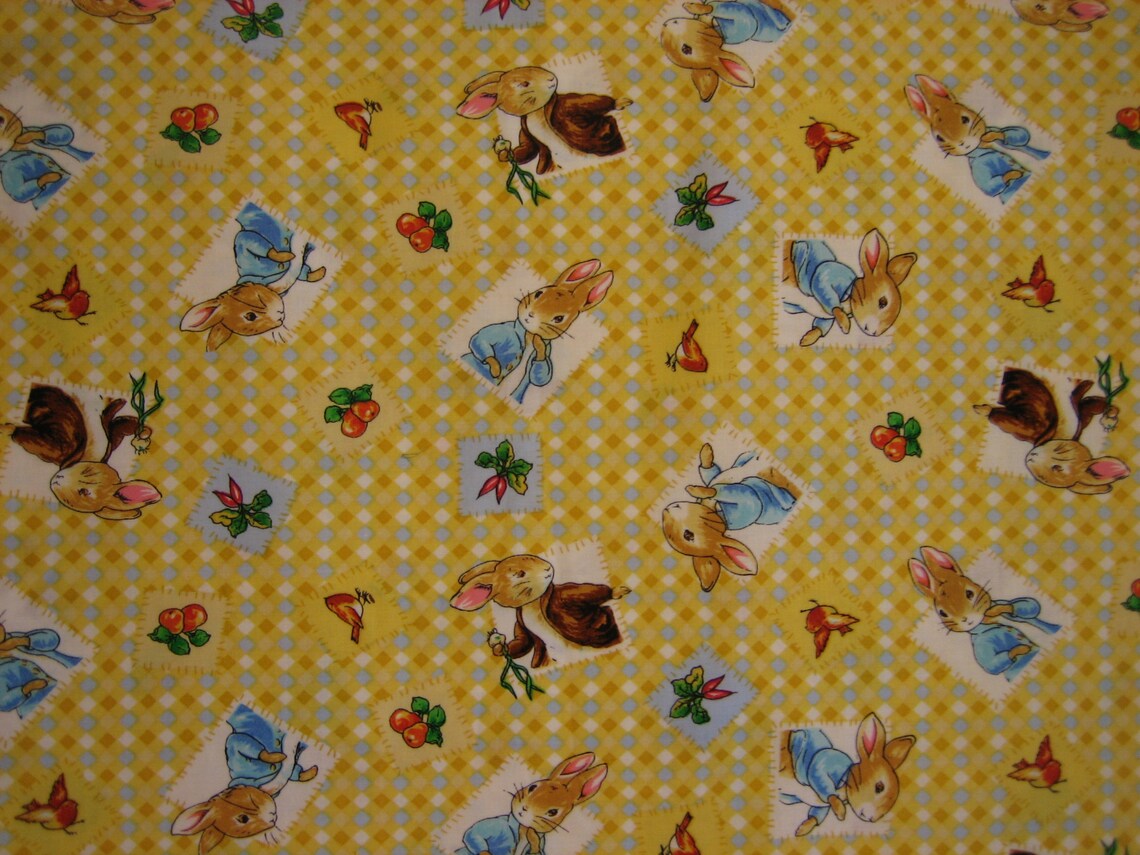 Peter Rabbit and Benjamin Beatrix Potter Fabric ( 18 X 44 Inches ) - Etsy