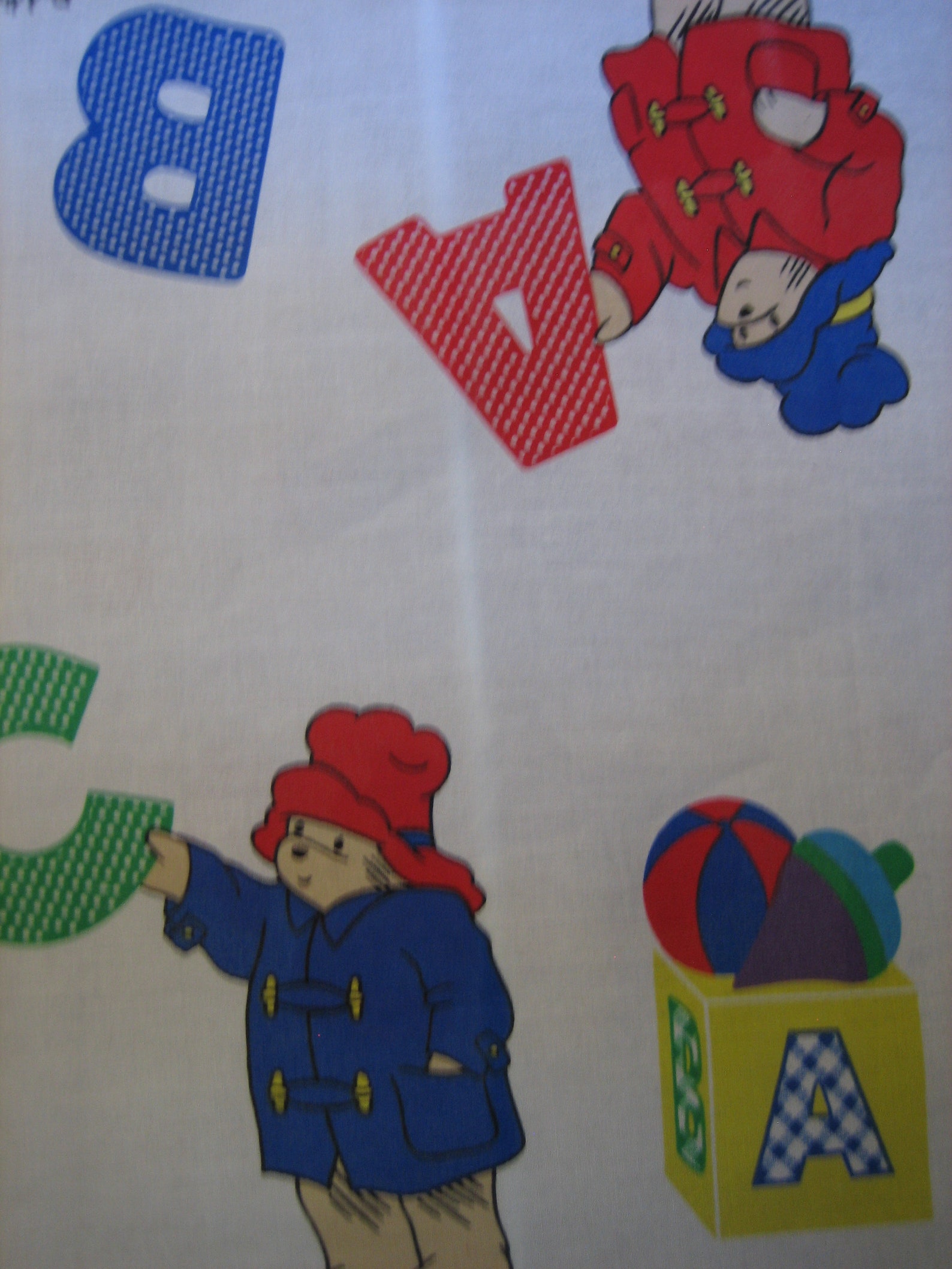 Paddington Bear Alphabet Fabric With Bright ABC Letters 20 X - Etsy