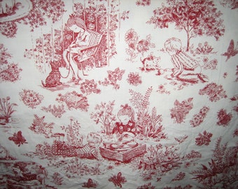Red Toile Fabric - Etsy