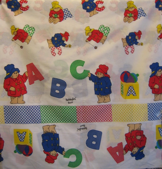 Visual Arts Craft Supplies & Tools Fabric Paddington Bear on white ...