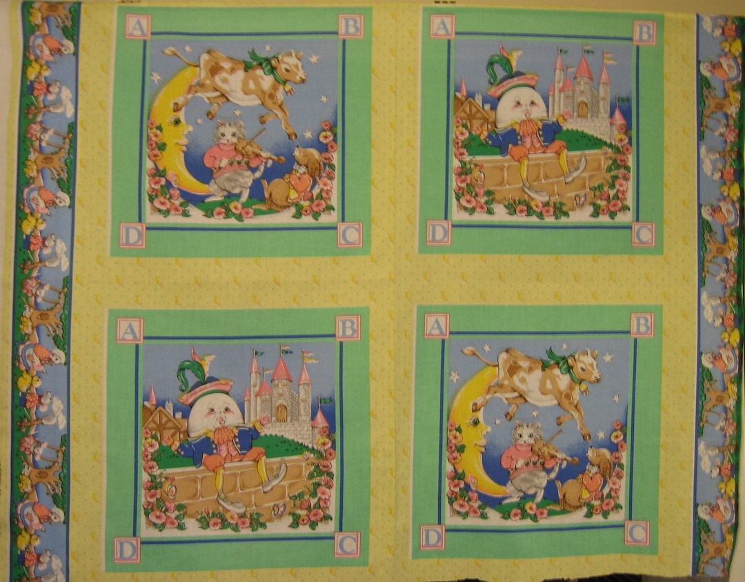 Nursery Rhyme Fabric Panel VIP Print Cranston Print Works & Co ( 4 ...