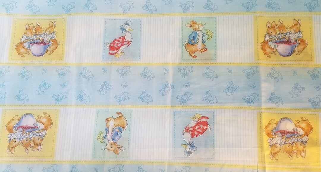 Beatrix Potter Fabric, Three Character Repeated Panel, Ideal for ...