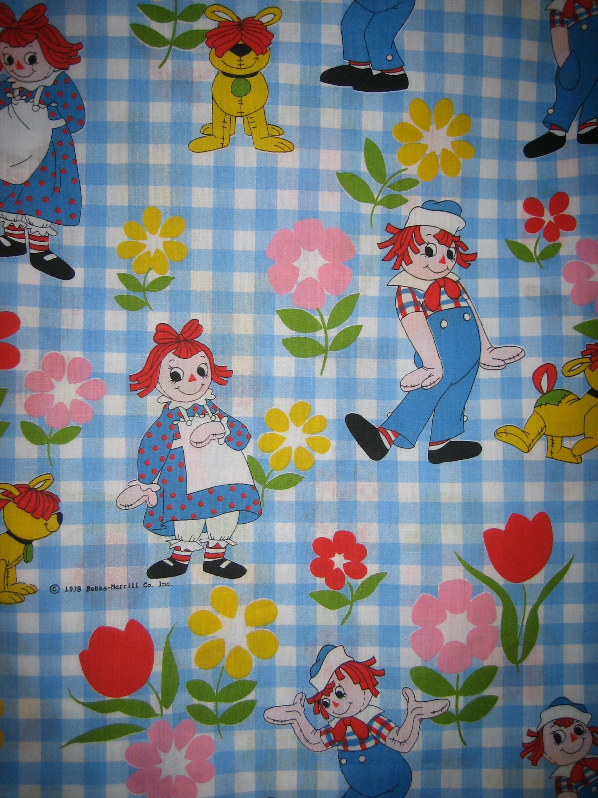 Vintage Raggedy Ann Andy Fabric by the Bobbs merrill Company Inc. 1978 24 X 44 Inches Etsy Australia
