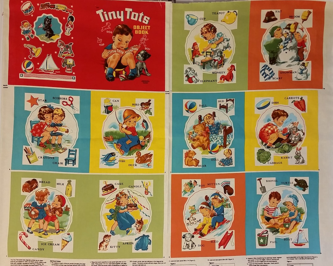 VERY RARE Tiny Tots Fabric Book Panel by Red Rooster ( DSN # 18178 ) - Etsy