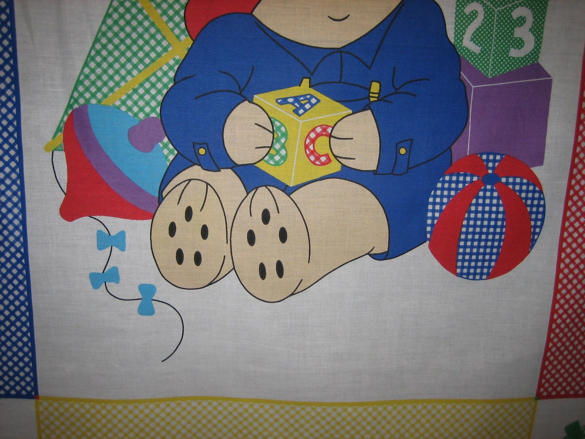 Paddington Bear Alphabet Fabric Panel With Bright ABC Letters | Etsy