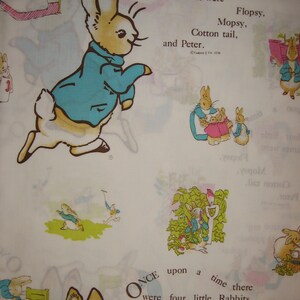 Tale of Peter Rabbit Fabric BTHY Beatrix Potter Frederick Warne 1976 - Etsy
