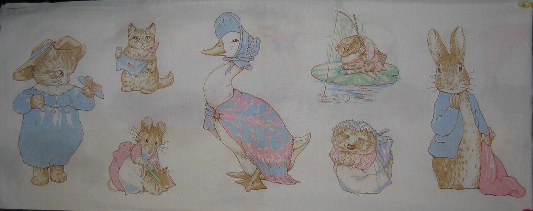 RARE, REDUCED PRICE : Beatrix Potter Character Fabric for Crafting ...