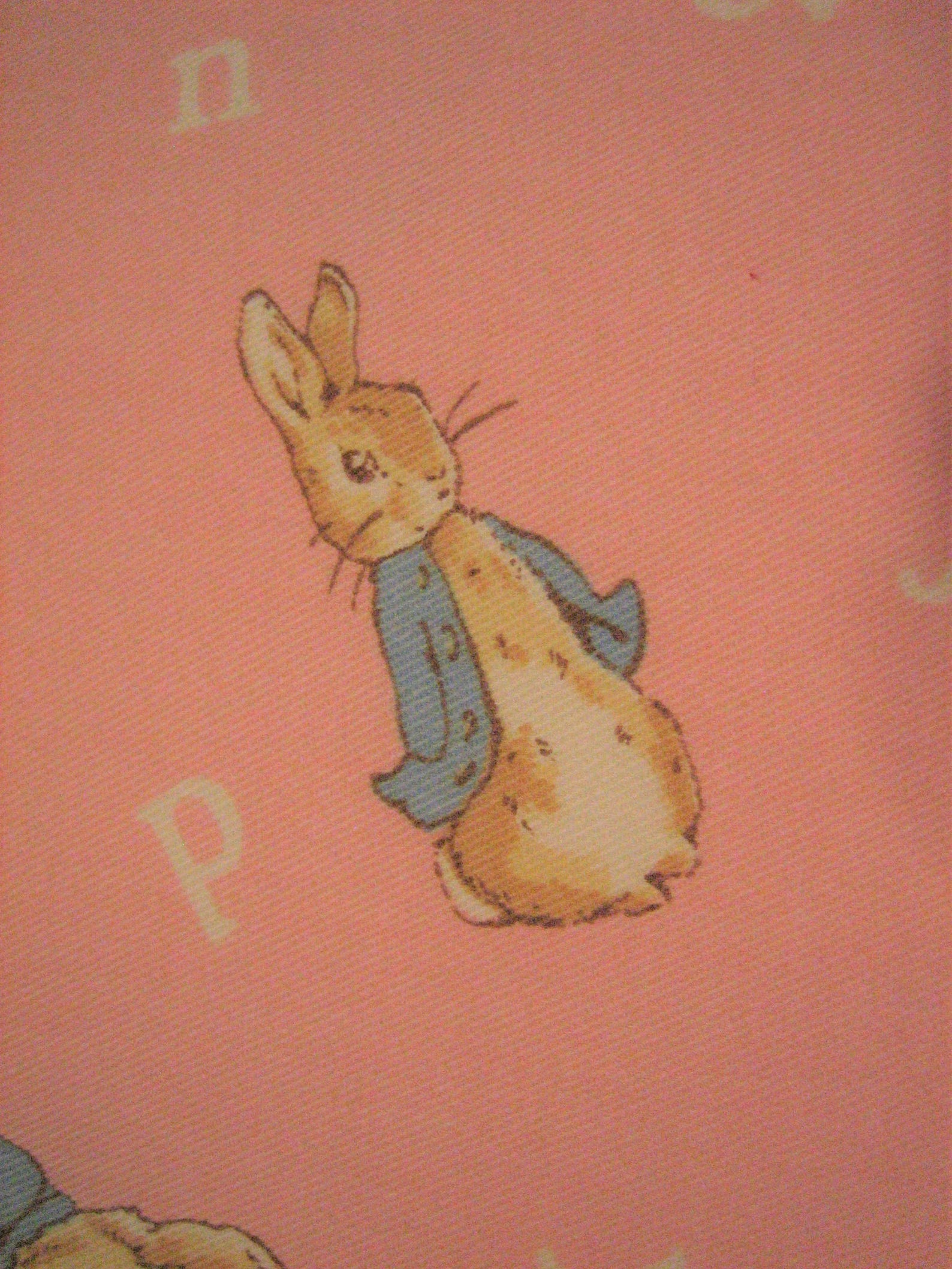 Beatrix Potter Peter Rabbit Canvas/duckcloth Pink Fabric With | Etsy