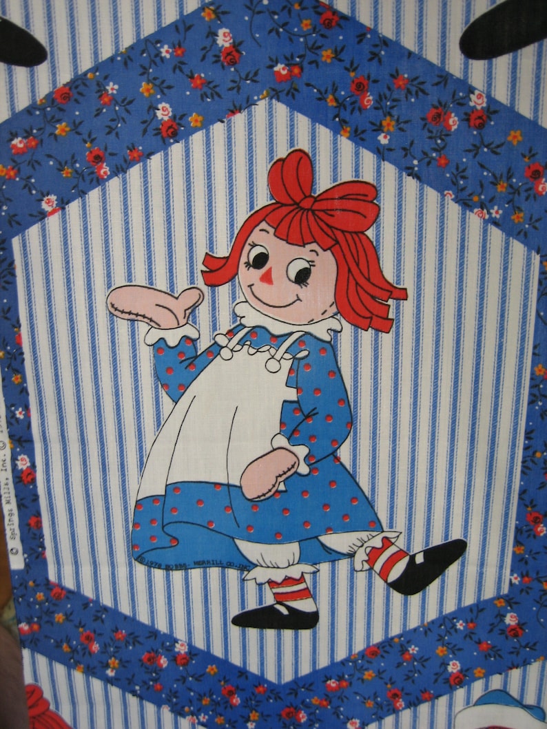 Vintage Raggedy Ann & Andy Fabric Spring Mills Inc. by the - Etsy