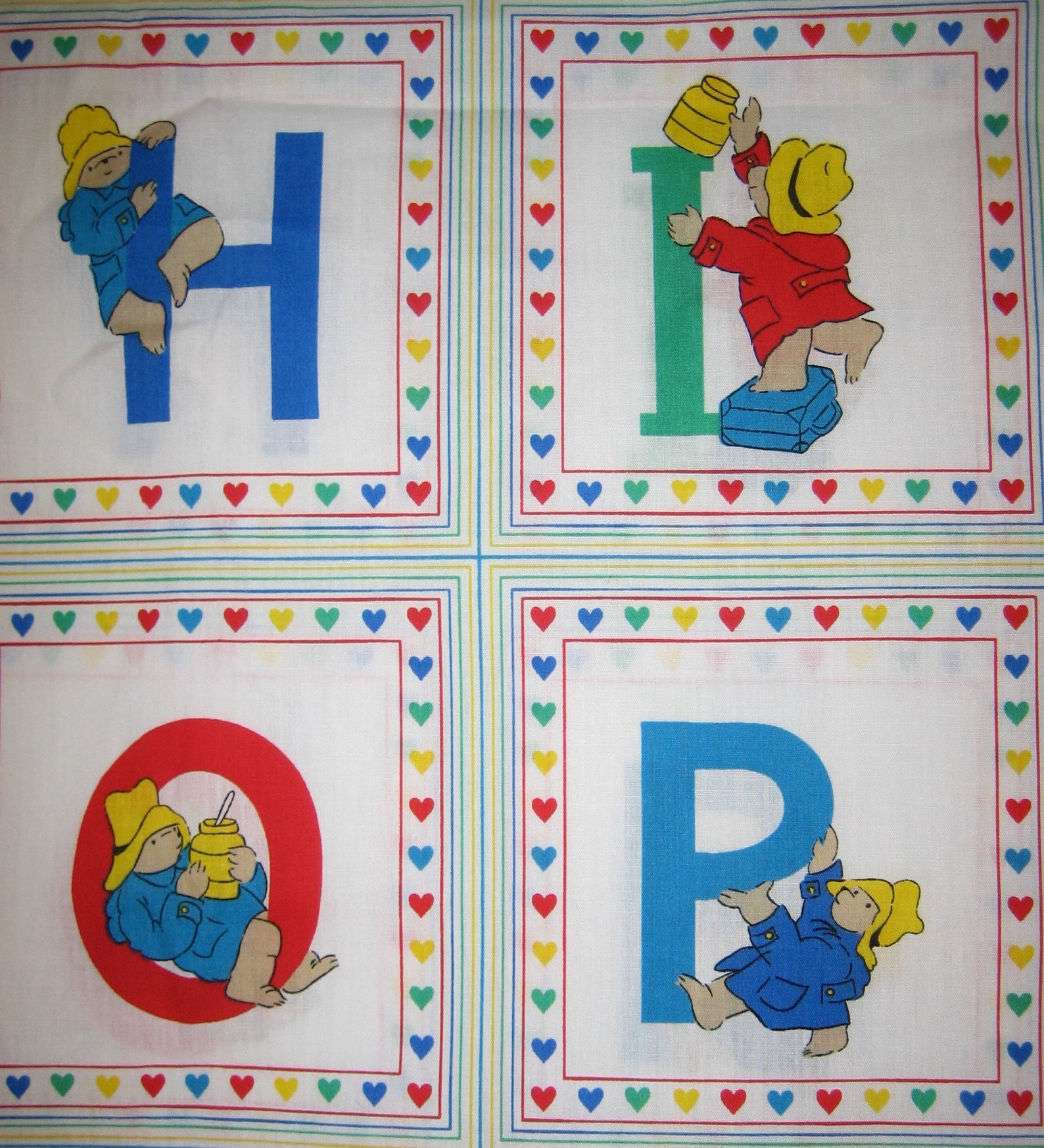 Paddington Bear Alphabet Panel Springs Industries Inc Eden - Etsy UK