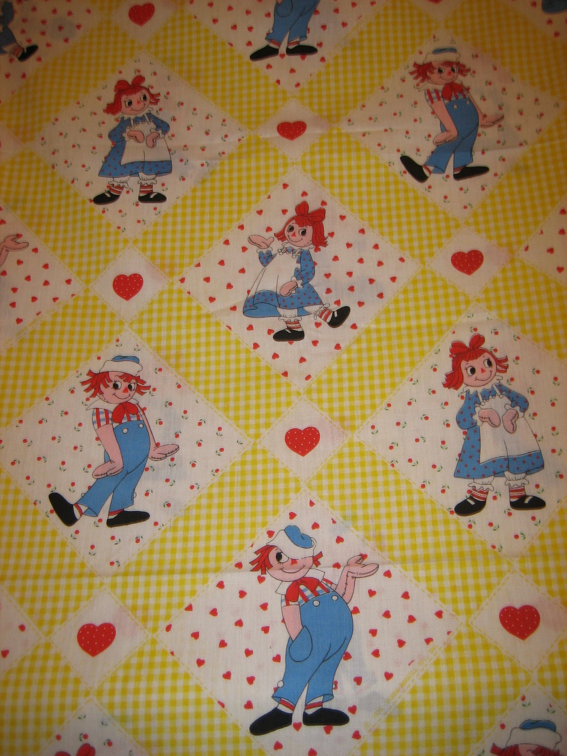 Vintage Raggedy Ann & Andy Fabric Spring Mills Inc. by the - Etsy