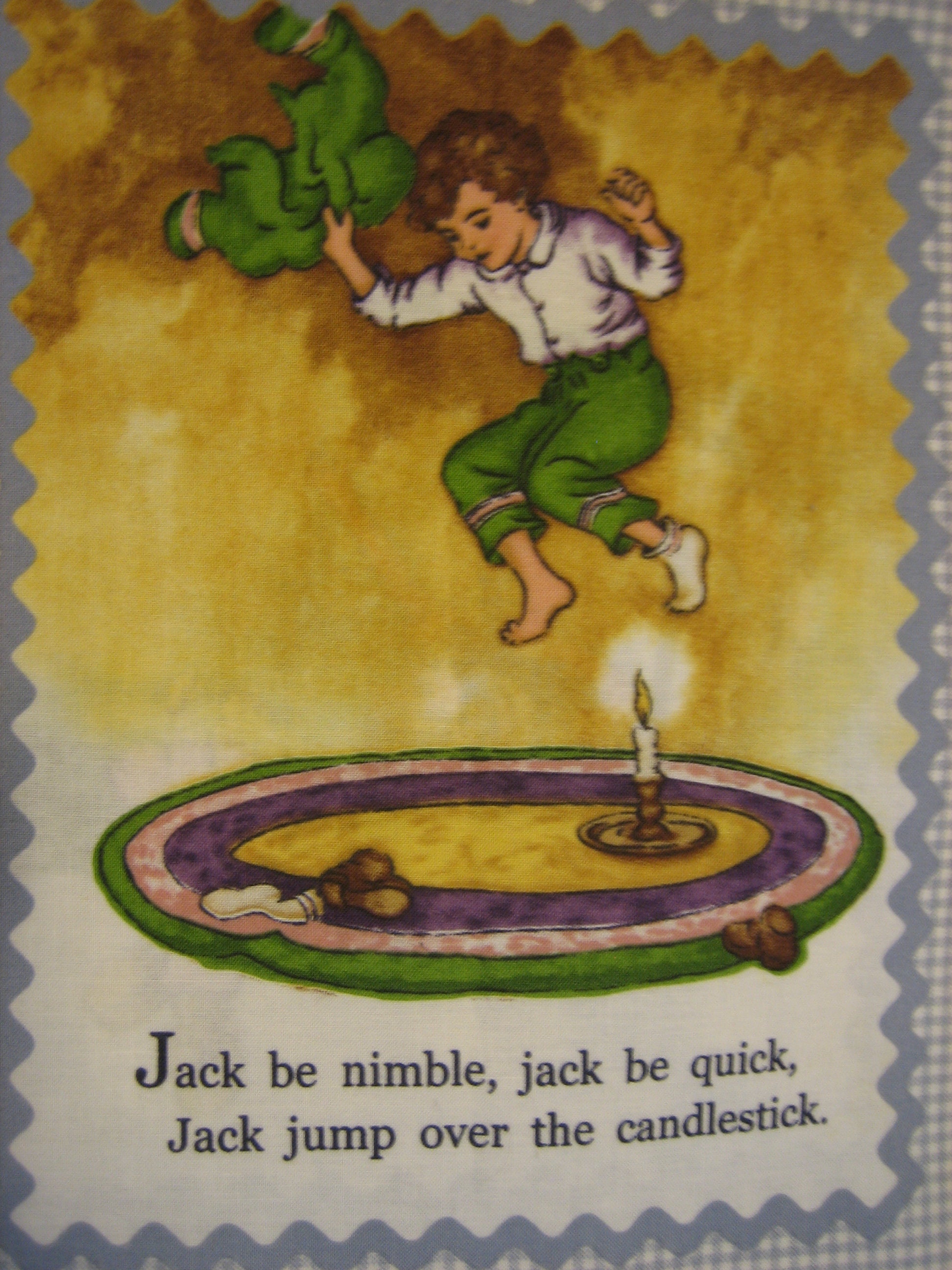 Moda Storytime Nursery Rhymes Panel in Rick Rack Frames Gray - Etsy