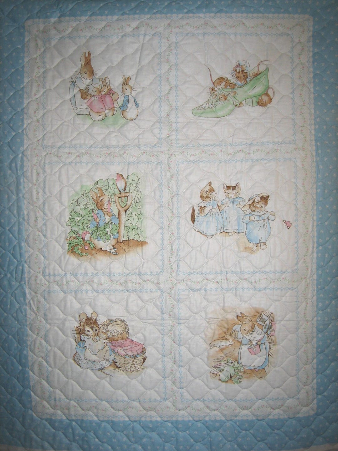 Beatrix Potter 6 Scenes Panel to Make Cot Quilt ( 1988, Springs ...