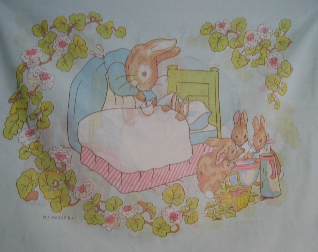 Peter Rabbit Fabric Panel for Pillow Case 1980's - Etsy