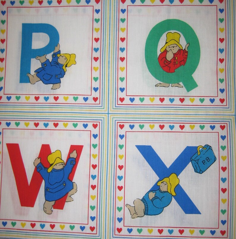 Paddington Bear Alphabet Panel Springs Industries Inc Eden - Etsy UK