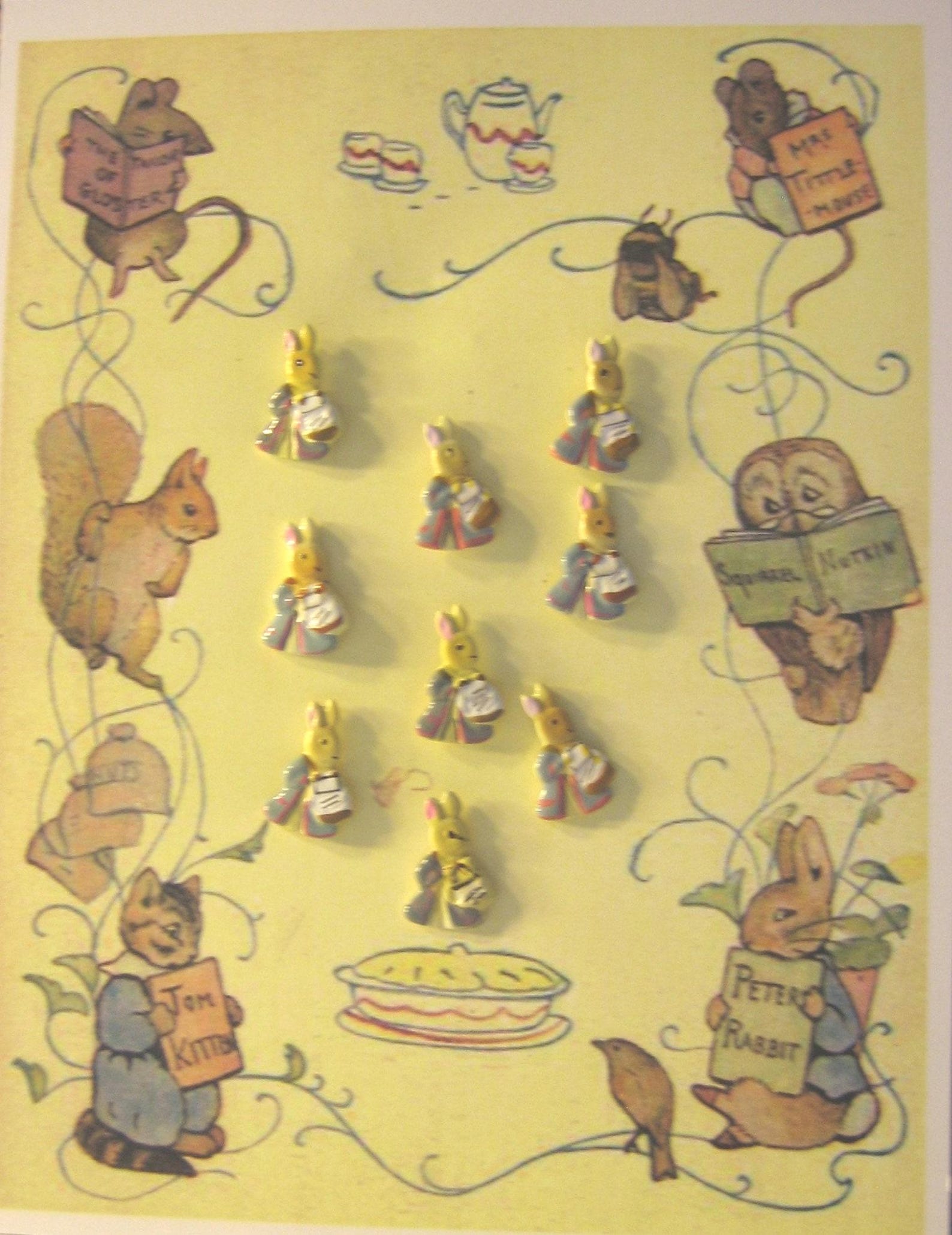 Beatrix Potter Blue Coat Bunny Postman With Post Bag, Set of 9 ( JHB 10 ...