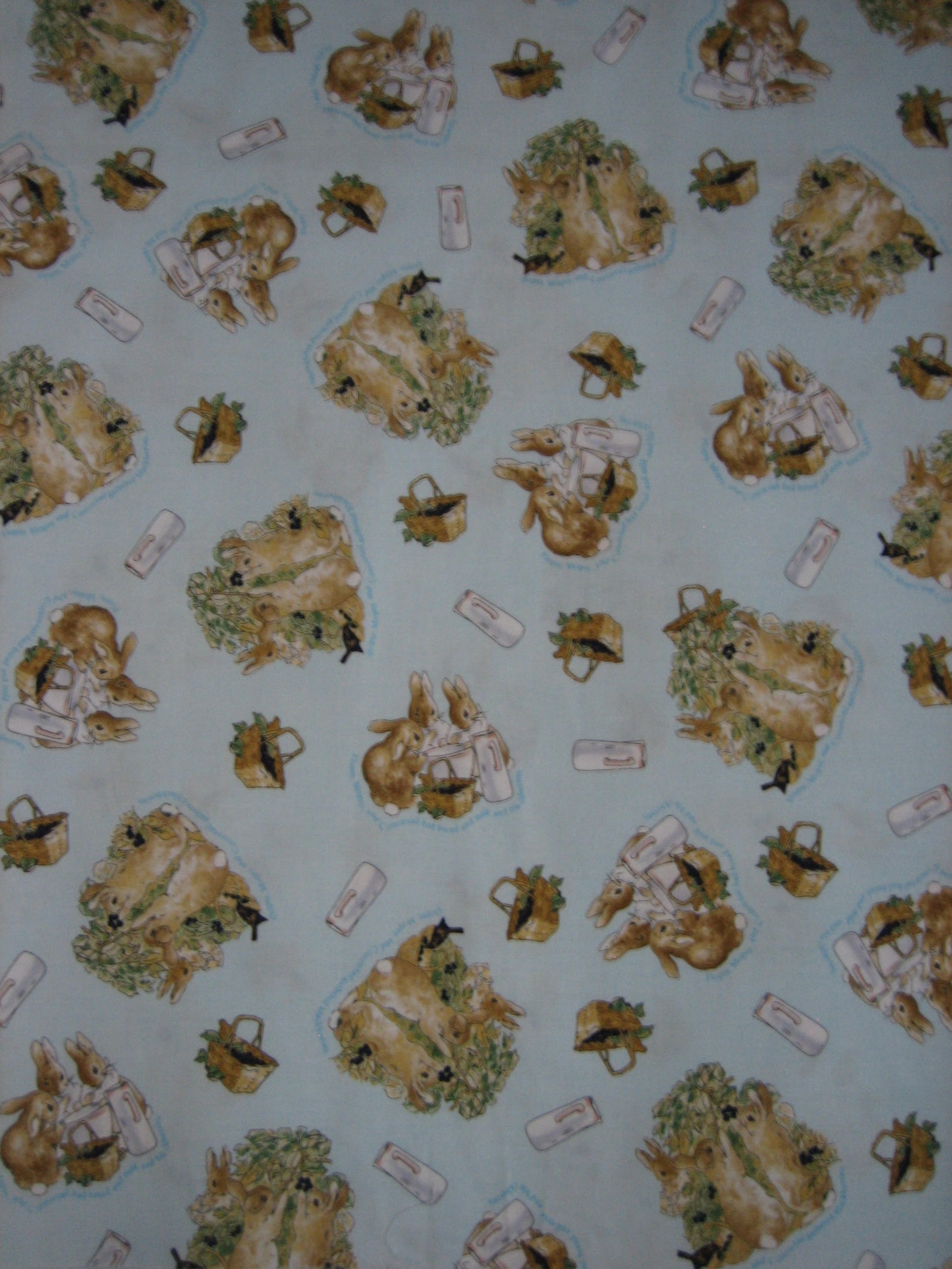 Flopsy, Mopsy and Cotton-tail Beatrix Potter Blue Background( 18 X 44 ...