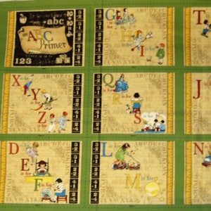 ABC Primer Book Panel Fabric ( Wilmington Prints ) Graphic 45 (40 X 23 ...