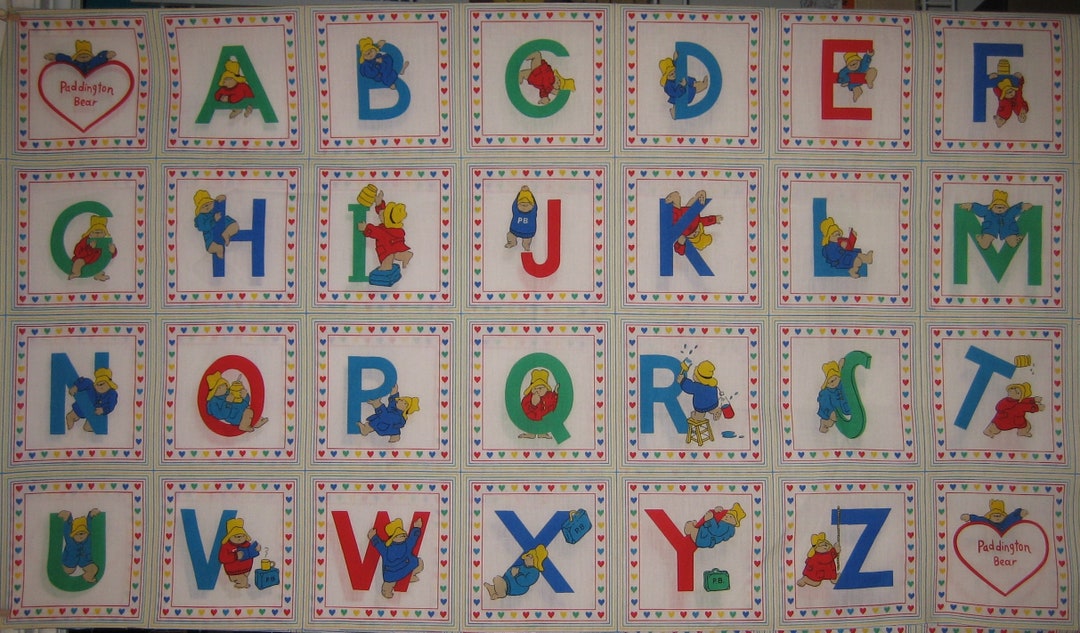 Paddington Bear Alphabet Panel, Springs Industries Inc, Eden Toys, Inc ...