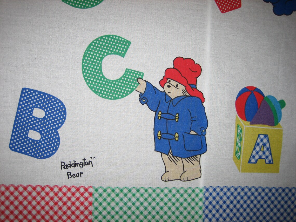 Paddington Bear Alphabet Fabric With Bright ABC Letters 20 X - Etsy
