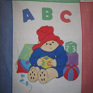 Paddington Bear Alphabet Fabric Panel With Bright ABC Letters ( 35 " X ...