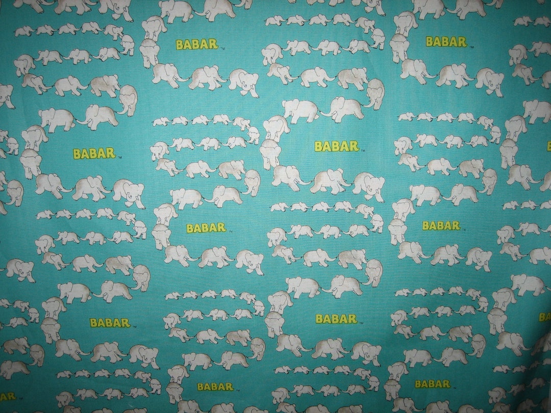 RARE : Babar the Elephant and Family Members Fabric by Camelot Fabrics ...