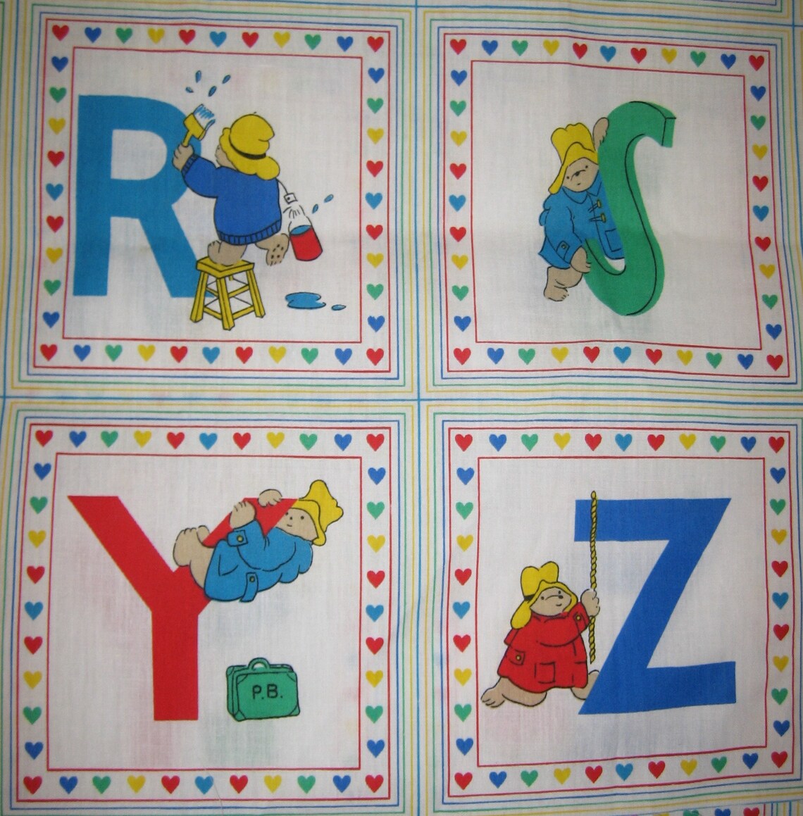 Paddington Bear Alphabet Panel Springs Industries Inc Eden - Etsy UK