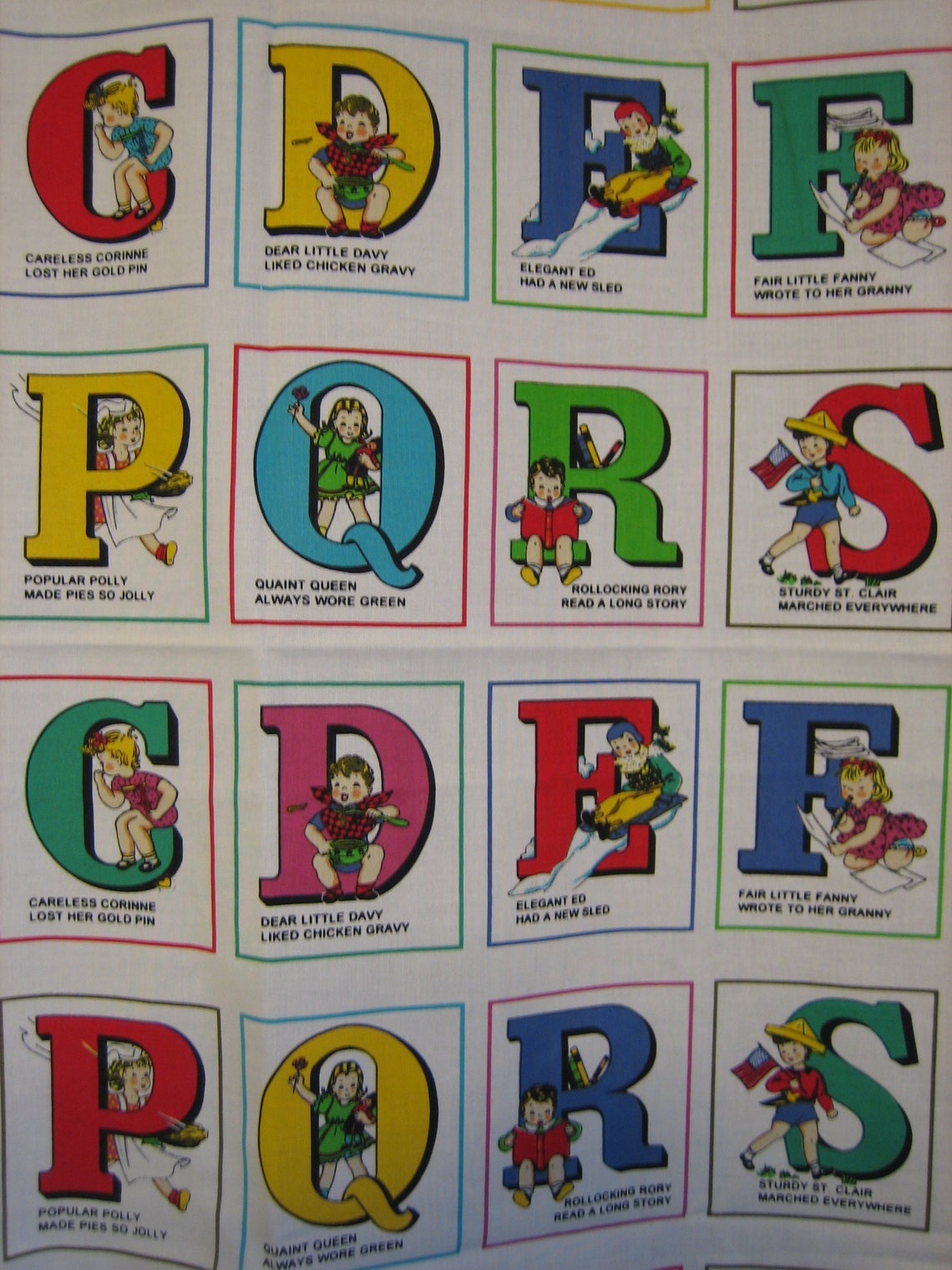 VERY RARE : Michael Miller Alphabet Abc Blocks Panel ( PATT #C-1313 ) 3 ...