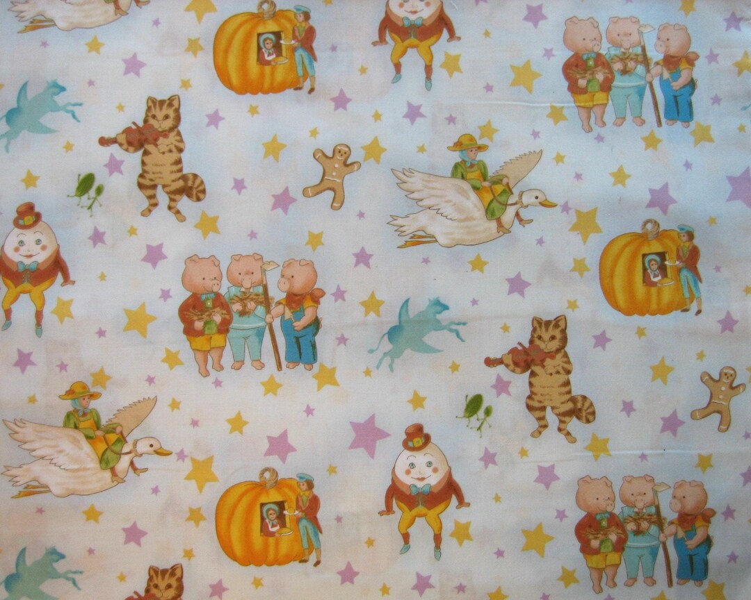 REDUCED PRICE : Nursery Rhyme Story Time Screen Print D# 866 (18 X 42 ...