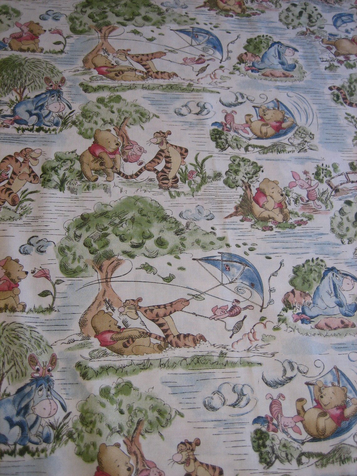 Pooh Bear A Day in the Park, Full Color Toile Fabric CP9903 ( Springs ...