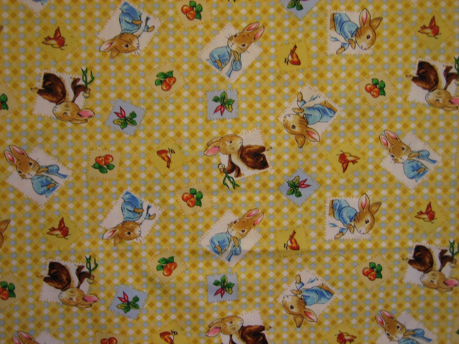 Peter Rabbit and Benjamin Beatrix Potter Fabric by the Half | Etsy