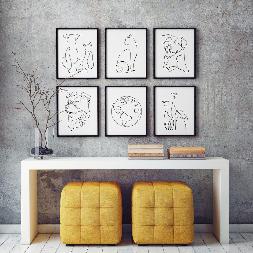 Minimalist One Line Art Bundle: Abstract Faces, Botanical Designs (SVG ...