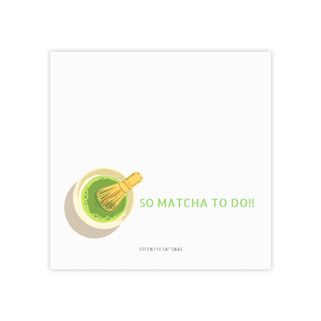 Matcha Sticky Notes, Green Tea Lover Stationery, to Do List Pad, Cute ...