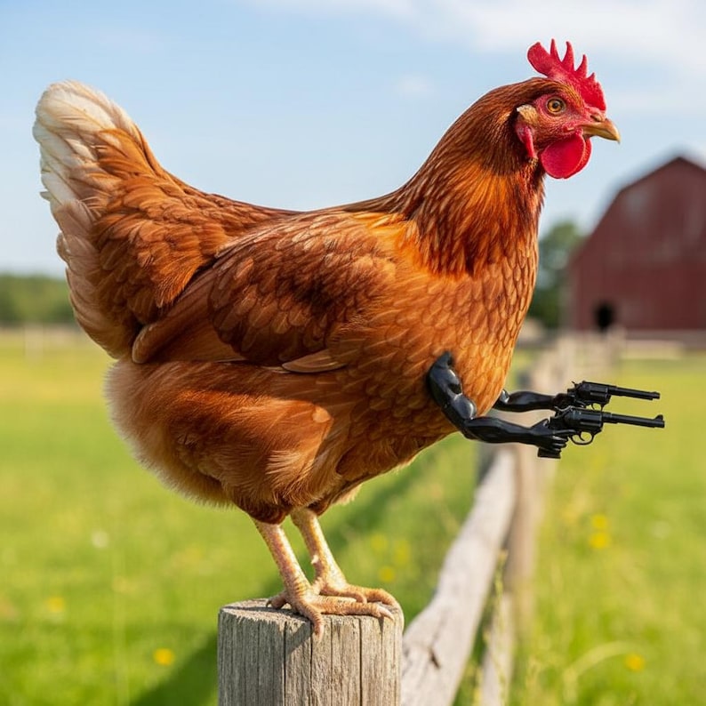 3D Printed Chicken Hens - Chicken Arms With Gun- Poultry Photo Props - Etsy