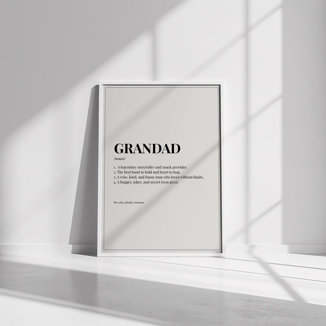 Grandad Definition Poster | Printable Wall Art | Gift for Grandad ...