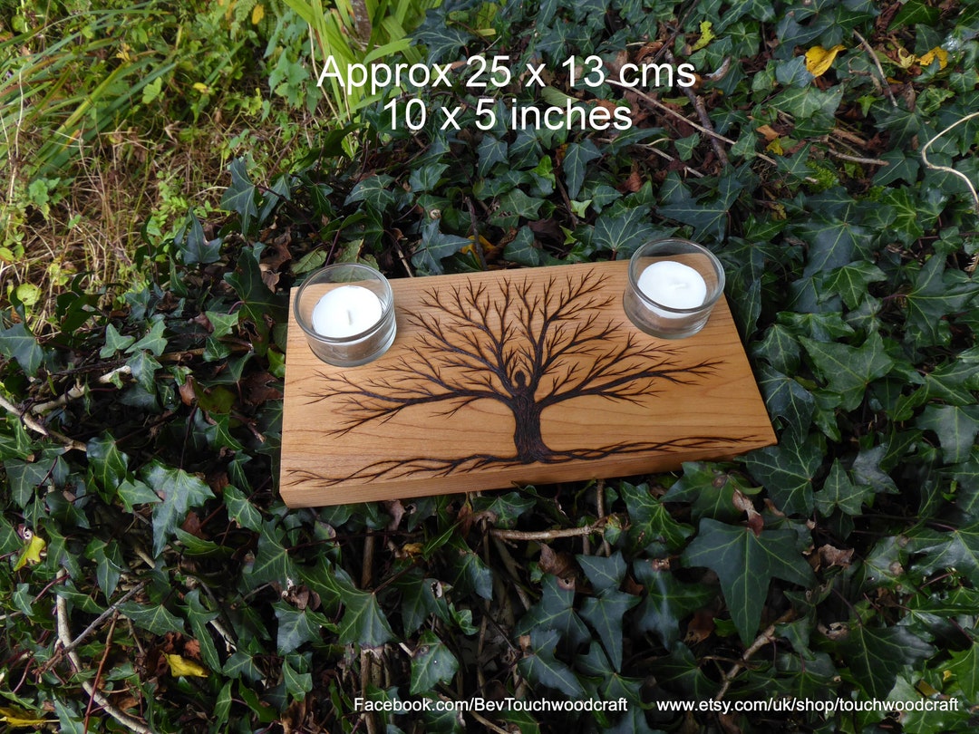 Tree of Life T-light Holder Derwen World Tree OOAK - Etsy